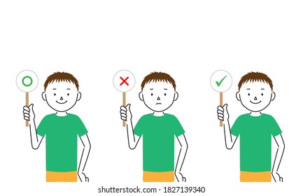 Illustration Set Boy Raising Answer Tag Stock Vector (Royalty Free ...