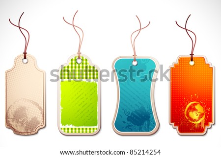 Illustration Set Colorful Tag String On Stock Vector (Royalty Free ...