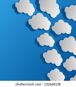 Illustration Set Cut Out Clouds Blue Stock Vector (Royalty Free ...