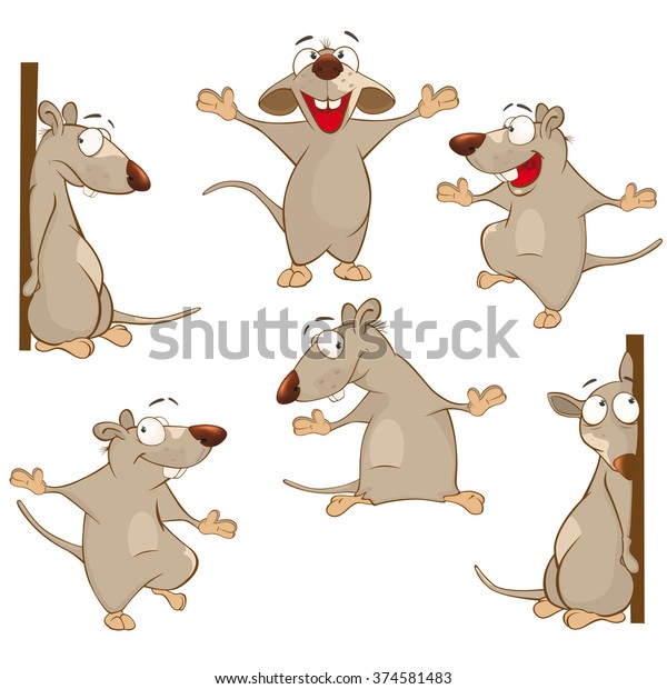 Illustration Set Cute Cartoon Cute Rats Stock Vector (Royalty Free ...