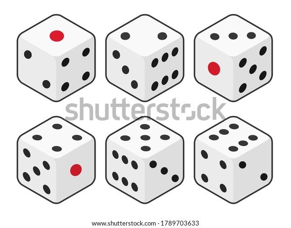 Illustration Set Hexahedral Dice Stock Vector (Royalty Free) 1789703633 ...