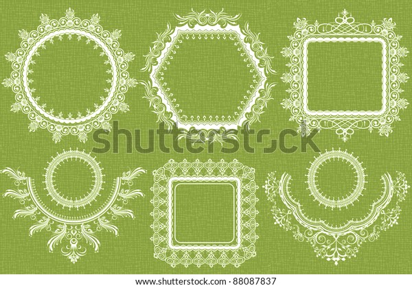 Illustration Set Lace Frame Different Shape Stock Vector (Royalty Free ...