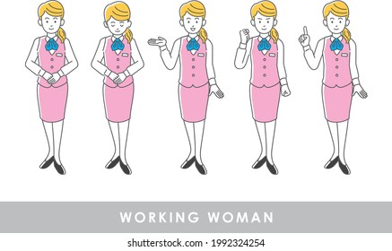 Illustration Set Material Standing Figure Working Stock Vector (Royalty ...