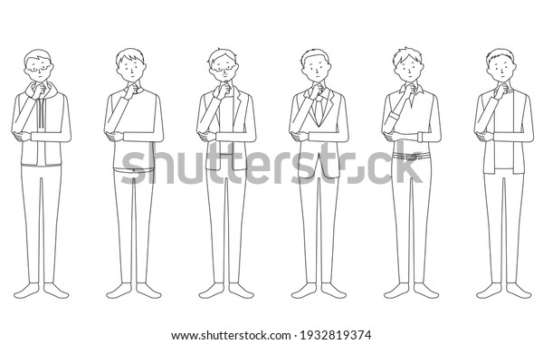 Illustration Set Men Inclining His Head Stock Vector (Royalty Free ...