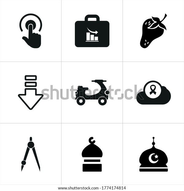 Illustration Set Mixed Icons Isolated On Stock Vector (Royalty Free ...
