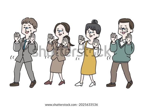 Illustration Set Person Who Refraining Backing Stock Vector (Royalty ...