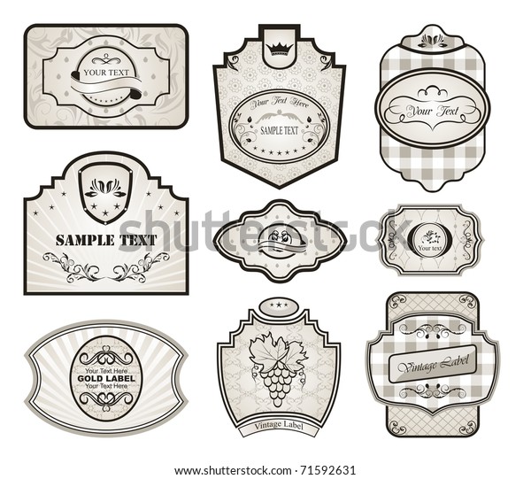 Illustration Set Retro Variation Vintage Labels Stock Vector (Royalty ...