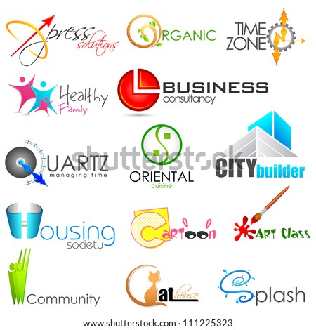 Illustration Set Symbol Logo Designing Stock Vector (Royalty Free ...