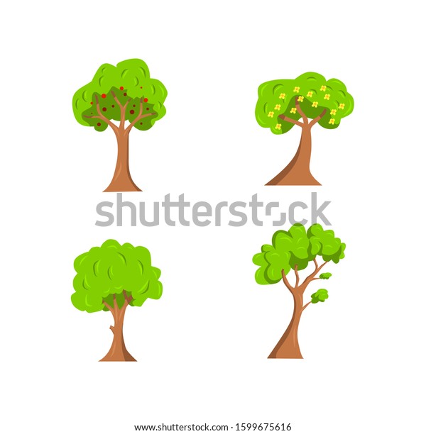 Illustration Set Trees Clip Art Vector Stock Vector (Royalty Free ...