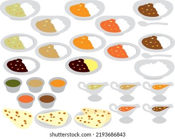 Illustration Set Various Curry Stock Vector (Royalty Free) 2193686843 ...