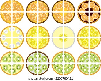 Illustration Set Various Cut Tarts Stock Vector (Royalty Free ...
