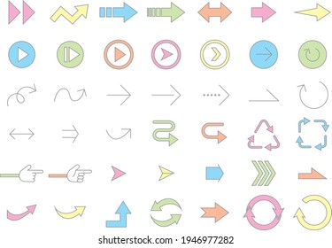 Illustration Set Various Pastel Colored Arrows Stock Vector (Royalty ...