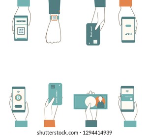 Illustration Set Various Payment Methods Stock Vector (Royalty Free ...