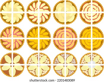 Illustration Set Various Tarts Stock Vector (Royalty Free) 2201483089 ...