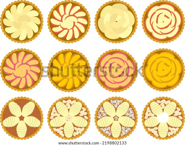 Illustration Set Various Tarts Stock Vector (Royalty Free) 2198802133 ...