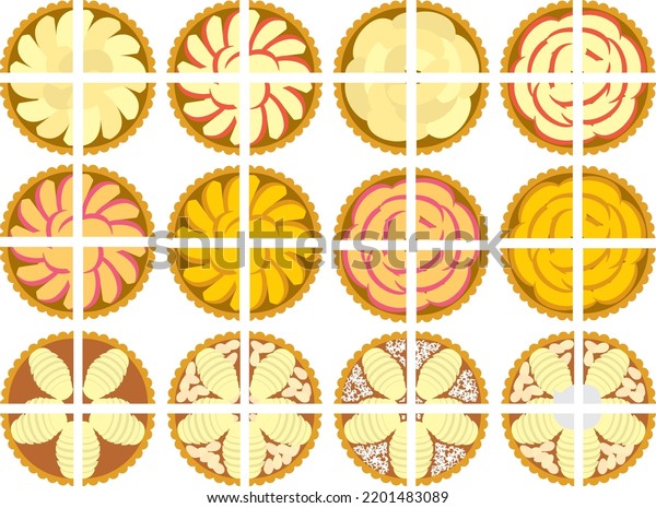 Illustration Set Various Tarts Stock Vector (Royalty Free) 2201483089 ...