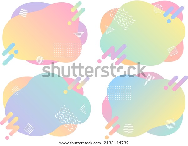 Illustration Set Wavy Frames Colorful Gradient Stock Vector (Royalty ...