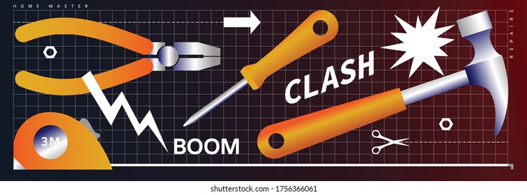 Illustration Set Yellow Tools Isolated On Stock Vector (Royalty Free ...