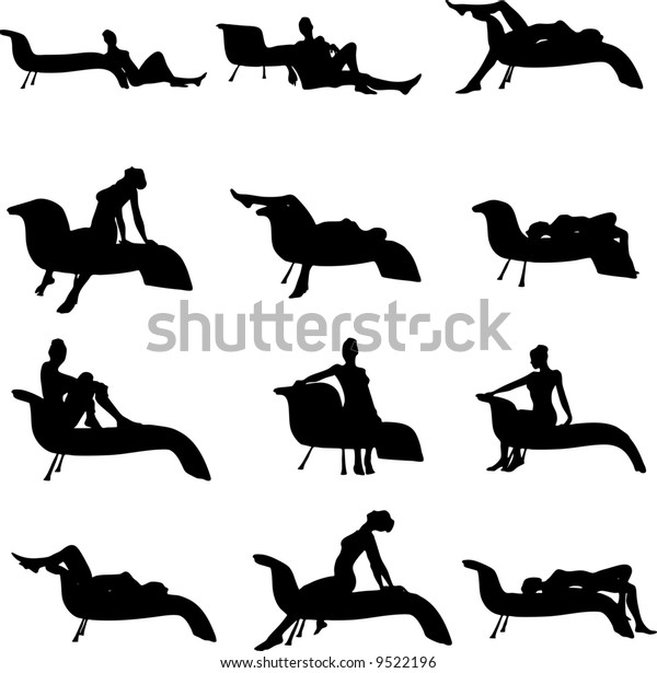 Illustration Sexy Sofa Silouettes Vector Stock Vector Royalty Free 9522196 Shutterstock
