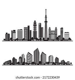 Illustration Shadow Cityscape Stock Vector (Royalty Free) 2172230439 ...