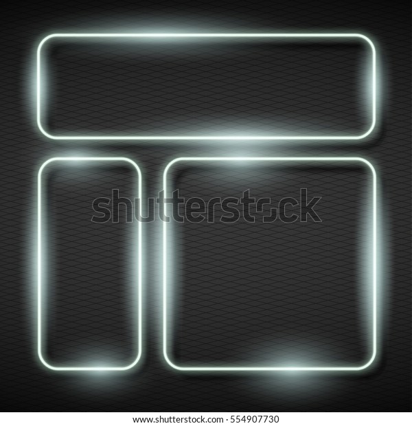Illustration Shining Square Banner Vector Neon Stock Vector (Royalty ...