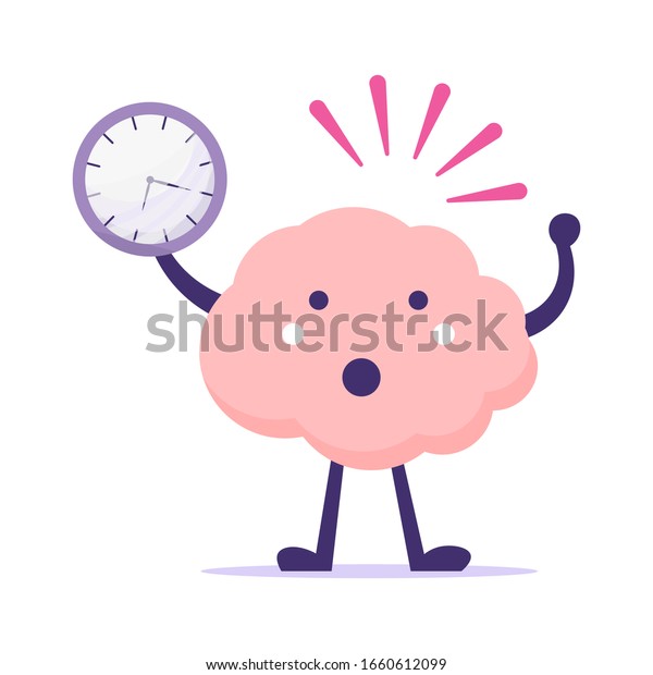 Illustration Shocked Brain Character Because Deadline Stock Vector ...