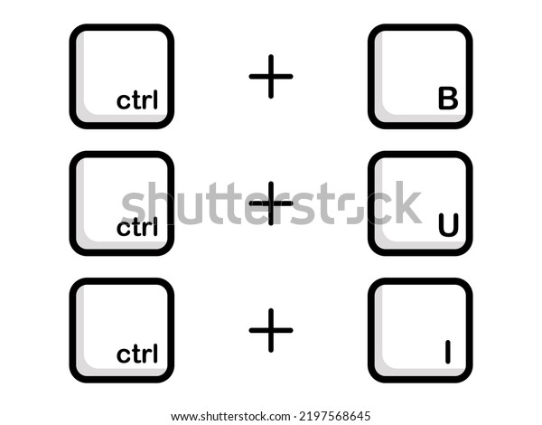 Illustration Shortcut Button Control White Outline Stock Vector ...