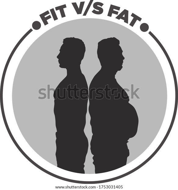 Illustration Showing Comparison Fat Fit Stock Vector (Royalty Free ...