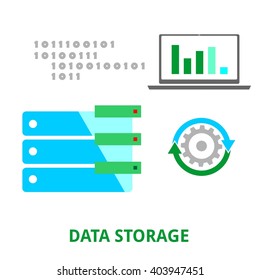 Illustration Showing Data Storage Concept Stock Vector (Royalty Free ...