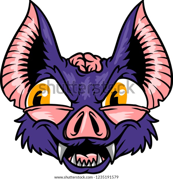 Illustration Shows Bat Face He Has Stock Vector (Royalty Free ...