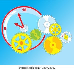 Illustration Shows Clock Face Several Spinning Stock Vector (Royalty ...