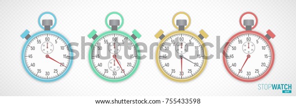 Illustration Shows Different Types Stopwatch Modern: vector de stock ...