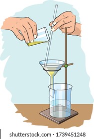 Illustration Shows Process Draining Chemical Laboratory Stock Vector ...