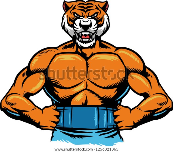Illustration Shows Strong Tiger That Has Stock Vector (Royalty Free ...