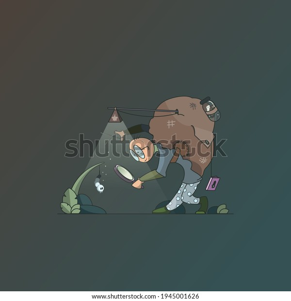 Illustration Shows Worm Hunter Stock Vector (Royalty Free) 1945001626 ...