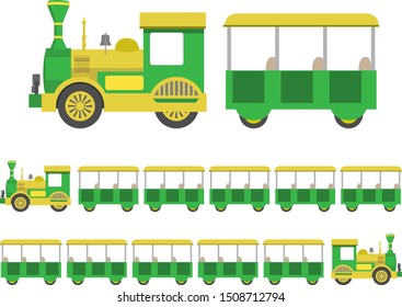 Illustration Side Green Road Train Stock Vector (Royalty Free ...