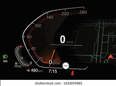 Illustration Side View Modern Car Dashboard 库存矢量图（免版税）1633693483 ...