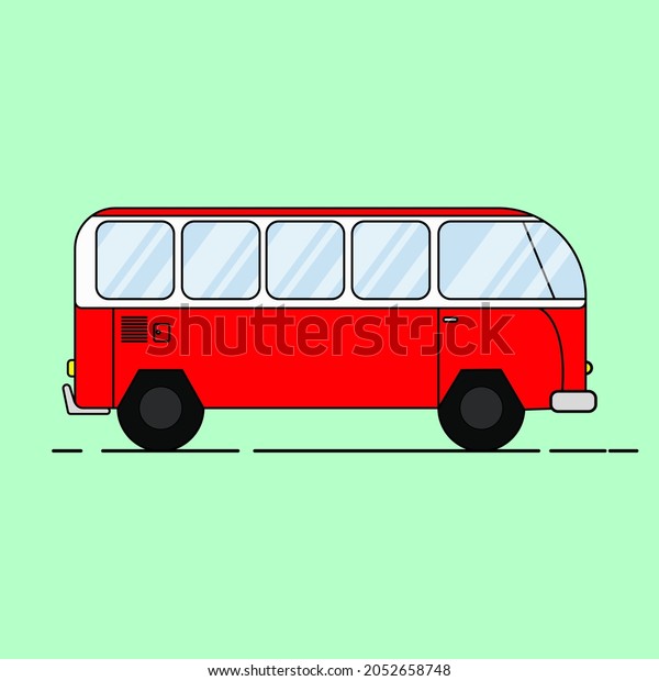 Illustration Side View Red Bus Stock Vector (Royalty Free) 2052658748 ...