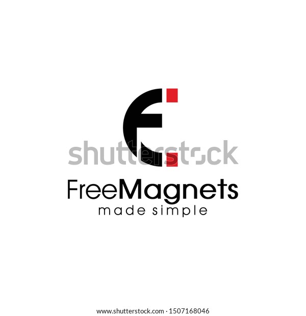 Illustration of signs F E are combined to resemble a magnetic sign with ...
