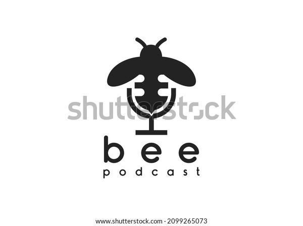 Illustration Silhouette Microphone Bee Bumblebee Insect Stock Vector ...