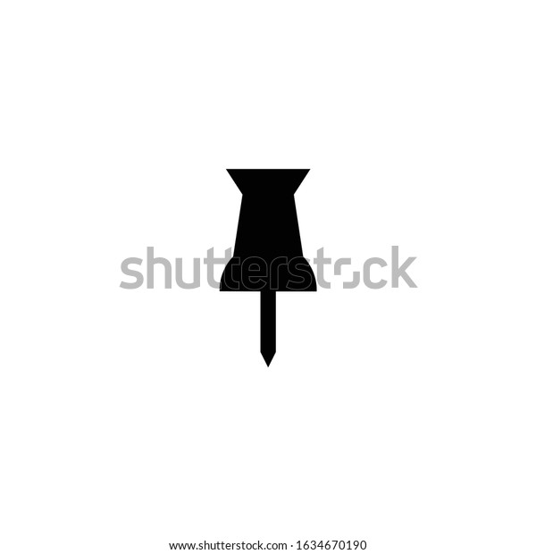 Illustration Silhouette Push Pin Office Equipment Stock Vector (Royalty ...