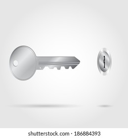 Illustration Silver Key Hole Stock Vector (Royalty Free) 186884393 ...