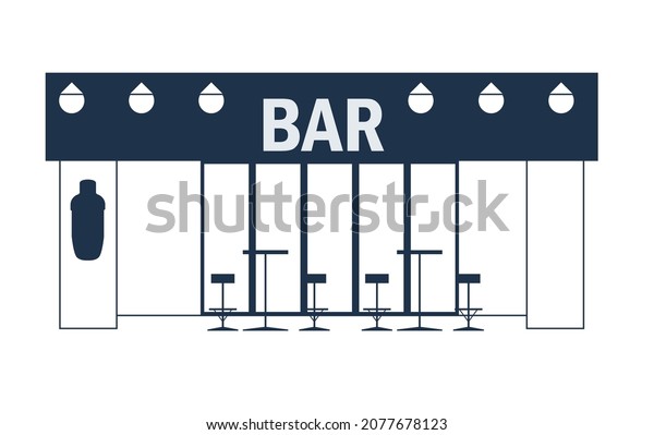 Illustration Simple Bar Building Restaurant Tavern Stock Vector ...
