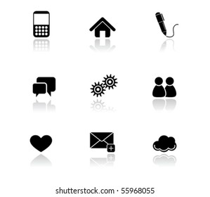 Illustration Simple Black Icons Internet Series Stock Vector (Royalty ...