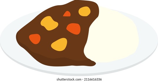 Illustration Simple Curry Rice Stock Vector (Royalty Free) 2116616336 ...