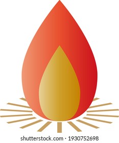Illustration Simple Flame Bonfire Mark Stock Vector (Royalty Free ...