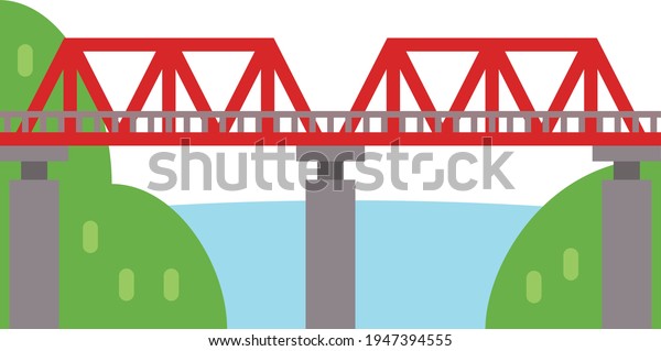 Illustration Simple Iron Bridge Stock Vector (Royalty Free) 1947394555 ...