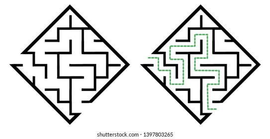 Illustration Simple Labyrinth Maze Conundrum Kids Stock Vector (Royalty ...