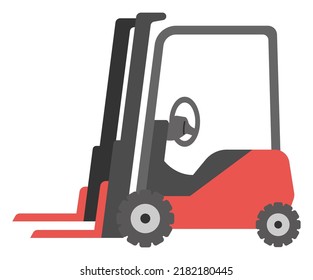 Illustration Simple Red Forklift Stock Vector (Royalty Free) 2182180445 ...