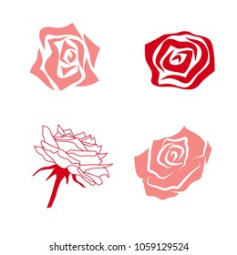 Illustration Simple Rose Collection Stock Vector (Royalty Free ...